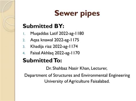 Sewer Pipe And Its Types And Uses Pptx