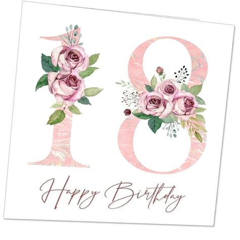 Myst Design 18th Birthday Card For Girls Floral 18th Birthday For 18
