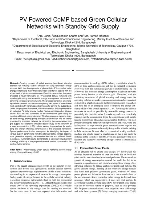 Pdf Pv Powered Comp Based Green Cellular Networks With Standby Grid Supply
