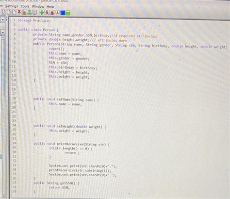 Solved Tackage Practice Oublic Class Person Private Chegg