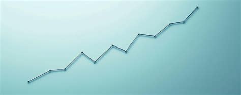 Single Line Graph Ascending On A Pale Blue Background Premium Ai