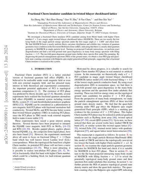 Pdf Fractional Chern Insulator Candidate In Twisted Bilayer