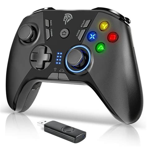 Qucopre Pc Game Controller 2 4ghz Wireless Gaming Controller With 4 Programmable Buttons Dual