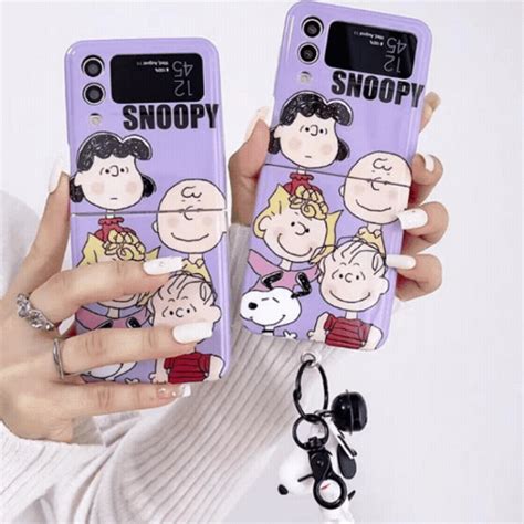 스누피케이스z플립갤럭시케이스 갤럭시 커플케이스 우정케이스 귀여운케이스 캐릭터케이스 생일선물 Z플립3 Z플립4 Z플립5 Y2k 커플 폰케이스 케이스키링 스누피키링포함