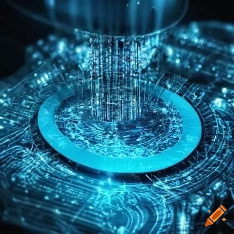 Illustration Of Quantum Computing Data Processing