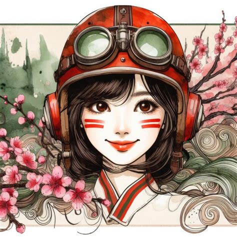 Taiwanese Girl In Alishan Forest Railways With Generative Ai Premium