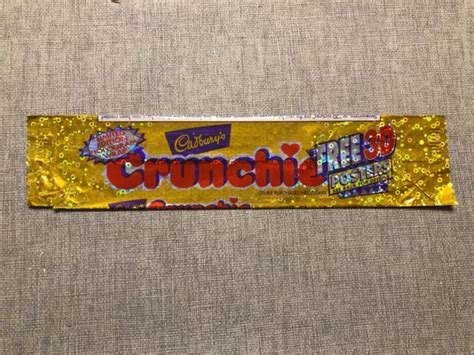 Vintage Cadburys Crunchie Hologram Chocolate Bar Wrapper 90s £370 Picclick Uk