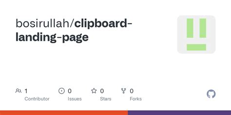 GitHub Bosirullah Clipboard Landing Page