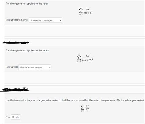 Solved The Divergence Test Applied To The