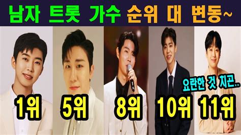 남자 트롯 가수~ 순위 대 격변~ 헉~~ Youtube