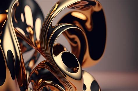 Premium Photo 3d Render Abstract Geometric Background Gold Creative Shapes