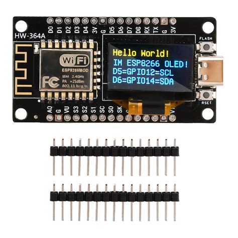 Nodemcu Esp8266 Board With 0 96 Oled Display Ch340 Esp 12f Wifi Type Eelectronicparts