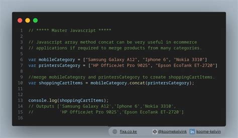 Koome Kelvin On Linkedin Javascript Concat Array Method Simple Yet