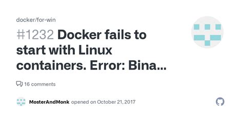 Docker Fails To Start With Linux Containers Error Binary Stream 0 Does Not Contain Valid