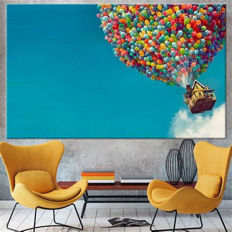 Up Movie Canvas Print Carl Fredricksen Balloons Wall Art Etsy