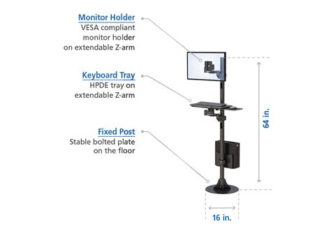 Pole Mount Computer Station Suspending Solutions