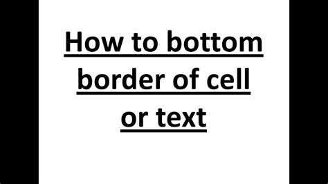 Bottom Border Top Bottom Left Or Right Border Page Border Ms Office