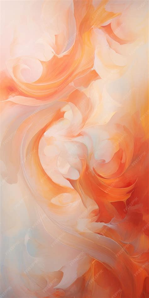 Premium Photo Abstract Orange Drawing With Rococo Pastel Colors And