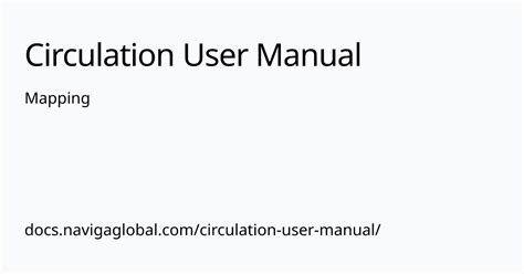 Mapping Circulation User Manual