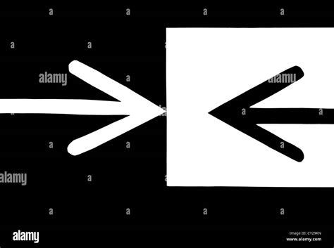 Two Arrows One To Another Isolated On Black Stock Photo Alamy