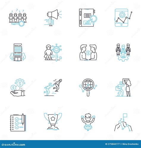 metrics and tables linear icons set analytics metrics data table