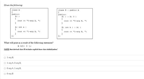 Solved Given The Following Class A Public Ac Class B