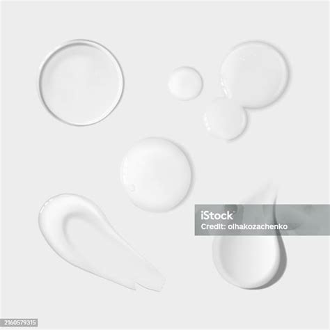 투명 화장품 미용 제품 방울 및 번짐 흰색 배경에 고립 현실적인 벡터 일러스트 레이 션 3차원 형태에 대한 스톡 벡터 아트 및 기타 이미지 3차원 형태 메이크업 화장품