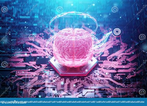 A Chip Implanted In The Brain Neurotechnology A Microprocessor Connected Electrically To Human