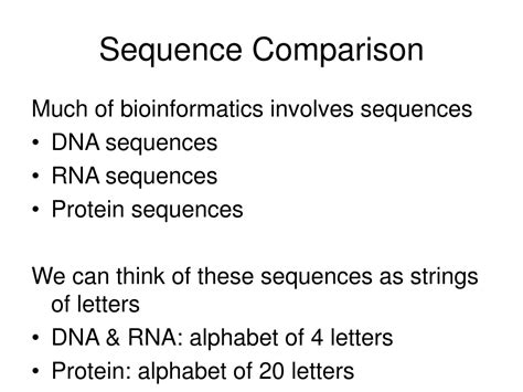 PPT Bioinformatics Sequences Comparison Guide PowerPoint Presentation ID 9509289
