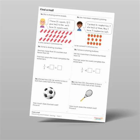 Year 2 Find A Half Reasoning And Problem Solving 2 Resource Classroom Secrets