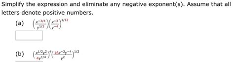 Solved Simplify The Expression And Eliminate Any Negative