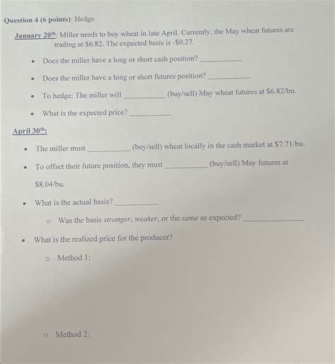 solved question 4 6 ﻿points hedgejanuary 20 th ﻿