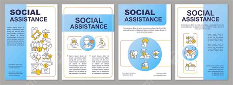 Sampul Brosur Program Templat Brosur Biru Bantuan Sosial Vektor Program Menutupi Brosur Png