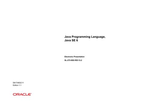 Java Programming Language Java Se 6 Miage