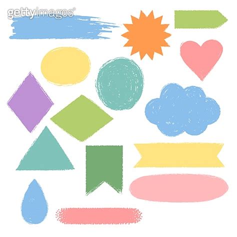 디자인엘리먼트 이미지 프레임 손그림 드로잉하기 색연필 도형 말풍선 문자기호 이미지 Jv12609331 게티이미지뱅크