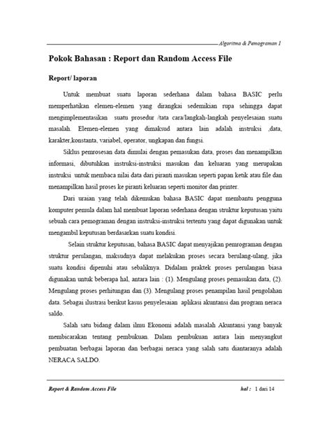 Report Dan Random Access File Pdf