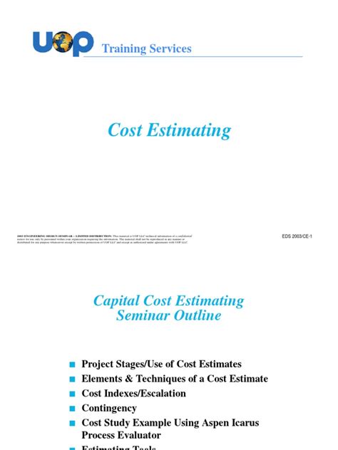 Cost Estimating Throughout The Project Lifecycle A Guide To Developing