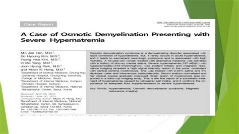 Osmotic Demyelination Syndrome Clinical Scenario Pptx Brain And Nervous System Disorders