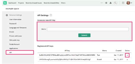 API Settings Backlog Help Center