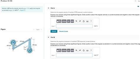 Solved Problem 16 109 40 Part A Member AB Has The Angular Chegg Com