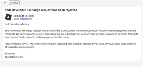 devex request was rejected for above maximum payment method threshold