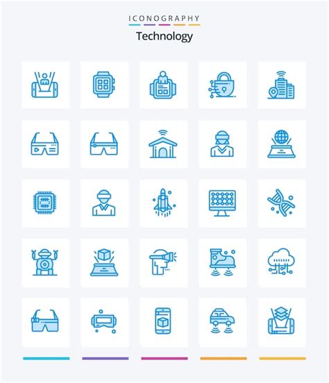 Premium Vector Creative Technology 25 Blue Icon Pack Such As Wifi Technology Watch Lock Technology