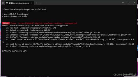 Nodejs版本过高导致vue Cli项目无法正常运行解决方案emitting Compressionplugin Error Error