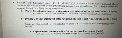 Solved 4 Sv Is Now Hemodynamically Stable Scris 11