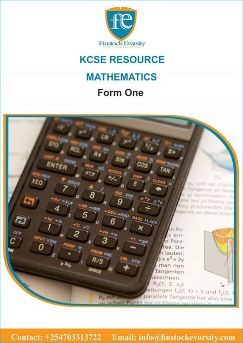 Mathematics Form One Textbook Hard Copy Finstock Evarsity Resources