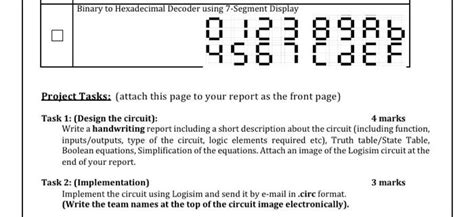Solved Binary To Hexadecimal Decoder Using 7 Segment Display