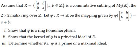 solved assume that r {[abba]∣a b∈z} is a commutative subring