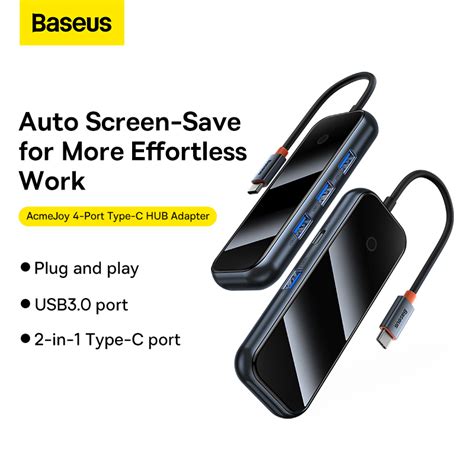 Baseus 4 Port Type C HUB Adapter AcmeJoy Series 6M BaduDeal