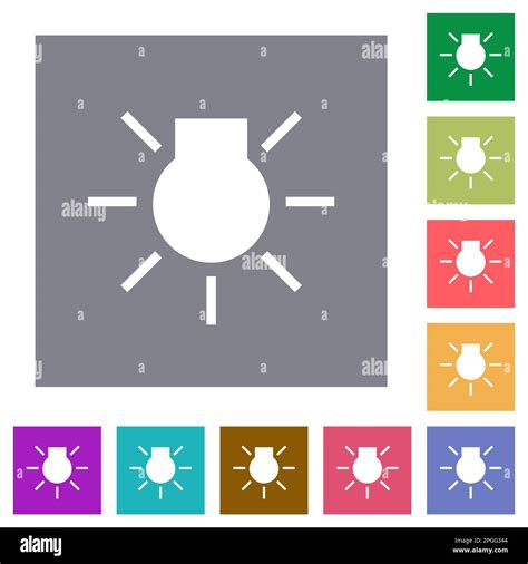 car parking lights indicator solid flat icons on simple color square