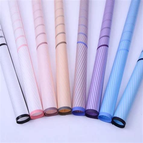Free Packing Cellophane Florist Color Striped Motif Flower Wrapping